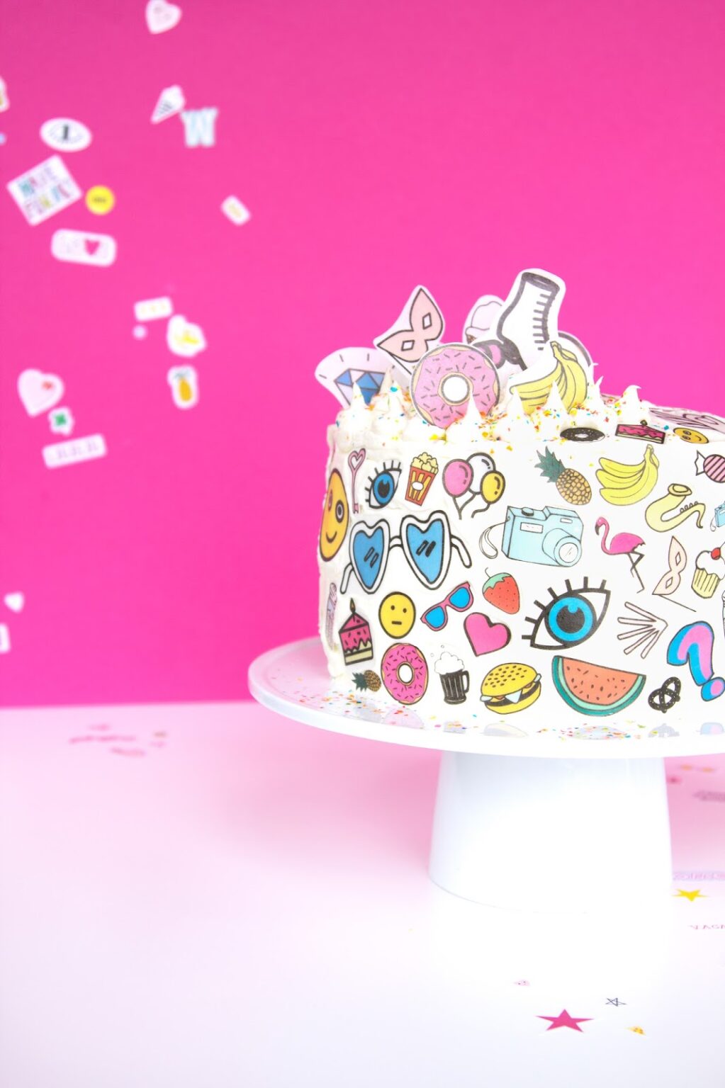 DIY Rainbow Sticker Cake – Aww Sam