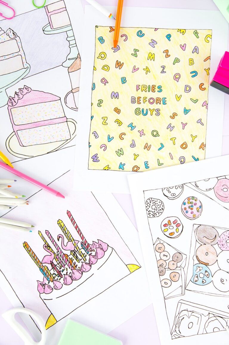 DIY Coloring Book Pages + Printable Coloring Pages – Aww Sam