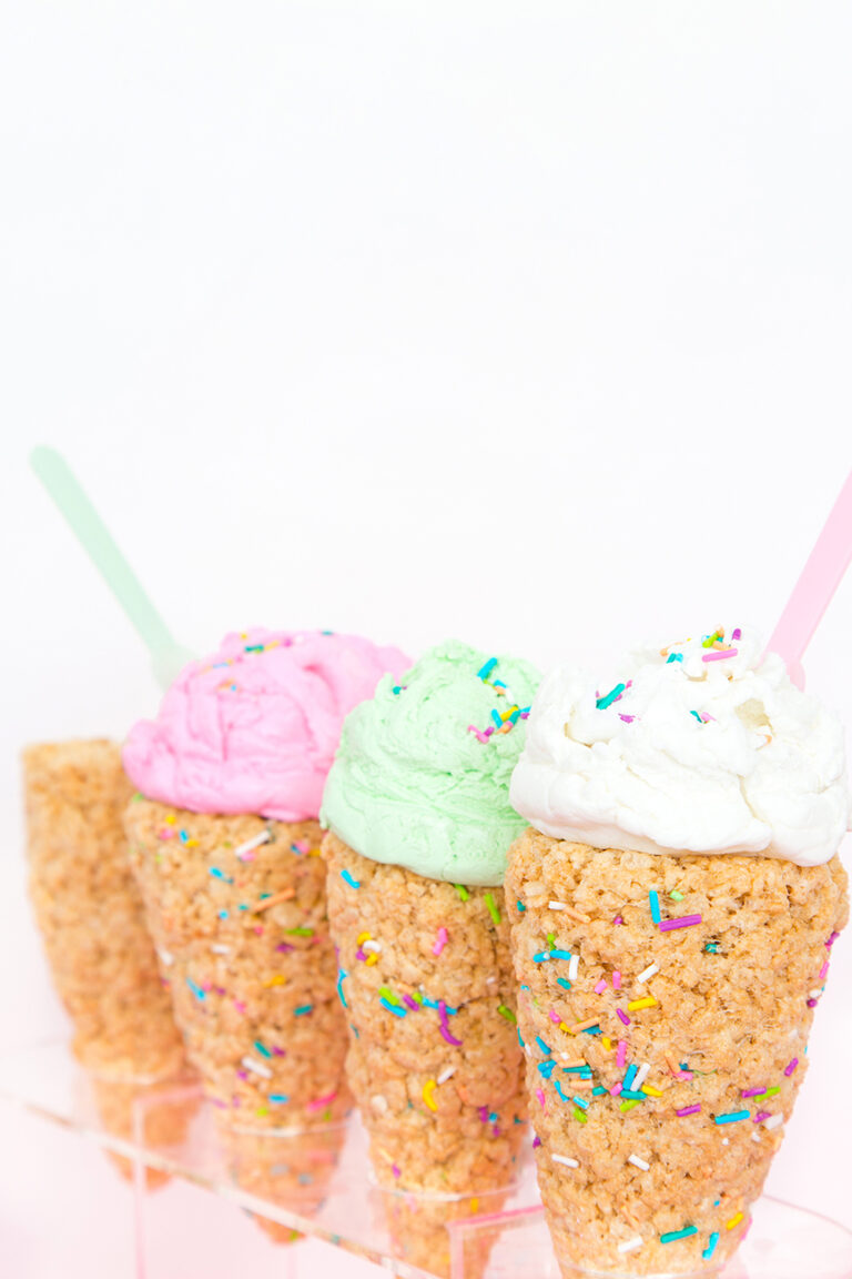 Rice Krispie Treat Ice Cream Cones – Aww Sam