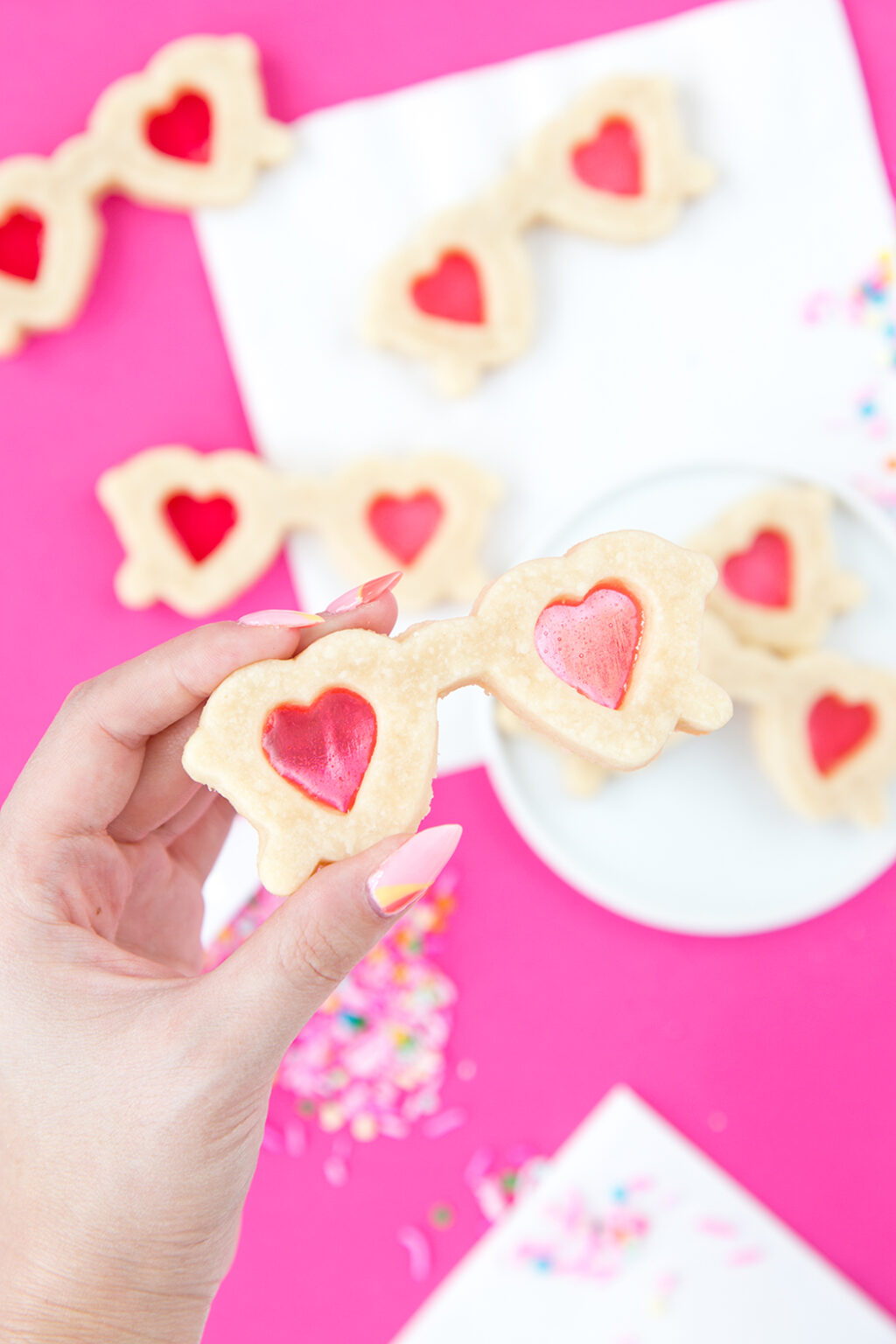 DIY “Stained Glass” Heart Sunglasses Cookies – Aww Sam