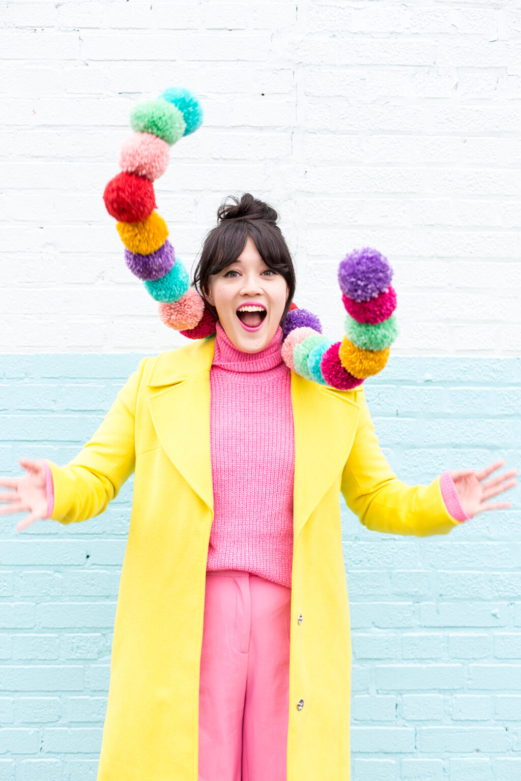 DIY Fall Pom Pom Scarf – Aww Sam