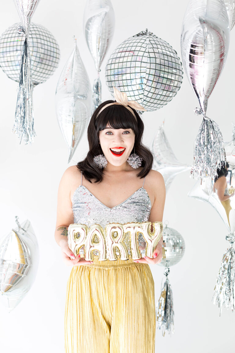 DIY Silver Disco New Year’s Backdrop – Aww Sam
