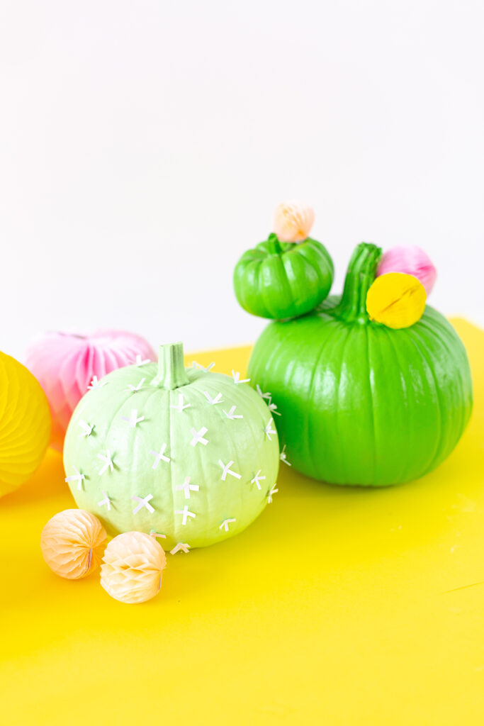 DIY No-Carve Cactus Pumpkins – Aww Sam